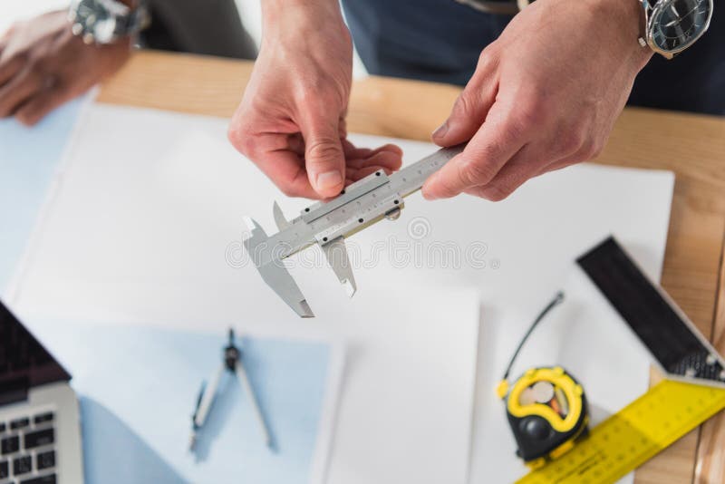 Professional Architects in Formal Wear Working with Tools Stock Image ...