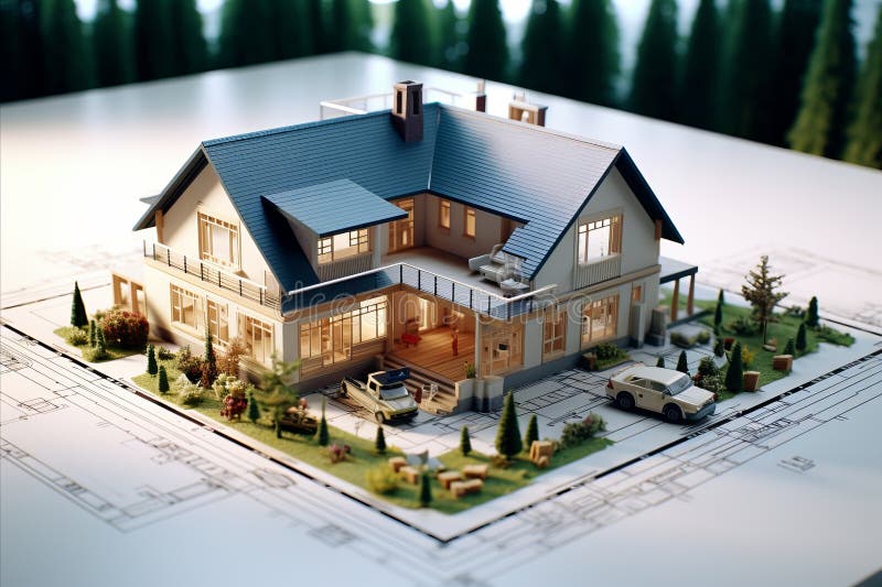 Professional Architectural Plan of Family House Project on Paper Roll ...