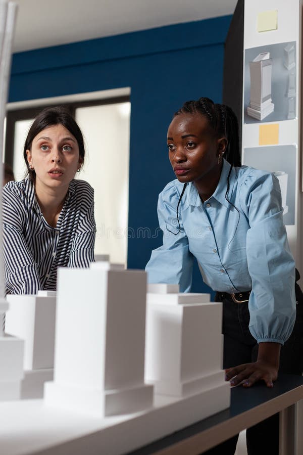 Professional Architecture Multi Ethnic Women Working Stock Image ...