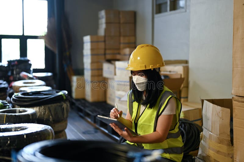 Professional Asian Female Warehouse Worker or Female QC Engineer ...