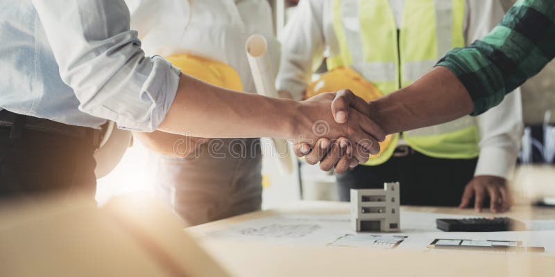 Professional Asian Male Engineer Shaking Hands with Male Architect ...