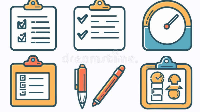 Professional Assessment Icon Set for Business Presentations and Reports ...