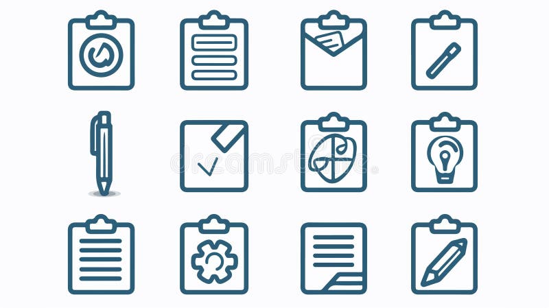 Professional Assessment Icon Set for Evaluating Performance with ...
