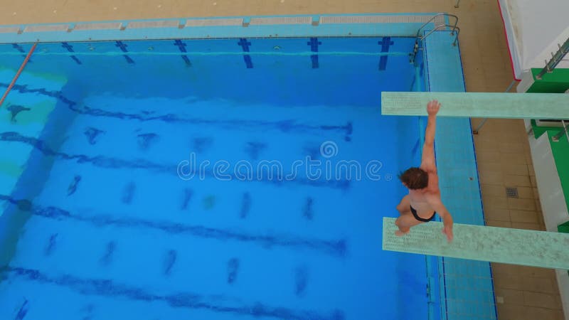 A Professional Athlete Executes a Flawless Spring Dive during a ...
