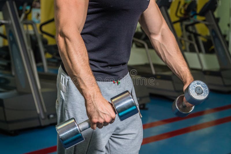 Professional Athlete Performs Exercises in the Gym Stock Image - Image ...