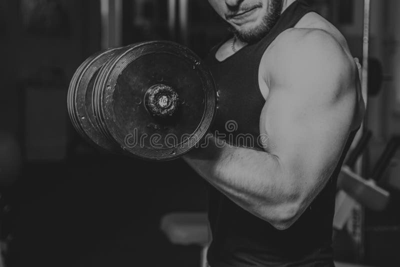 Professional Athlete Performs Exercises in the Gym Stock Image - Image ...