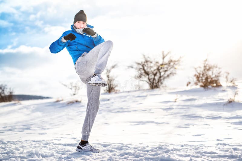 Professional Athlete Working Out and Training Outdoor Stock Photo ...