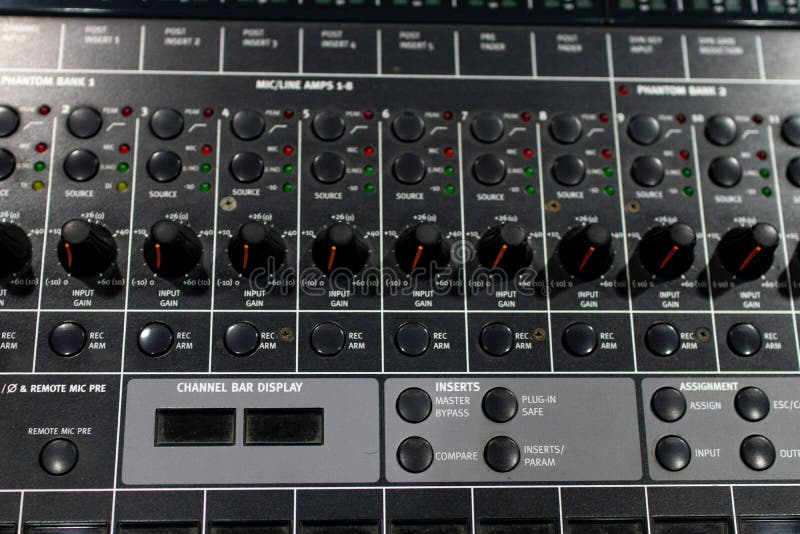Professional Audio Mixer and Amplifier with Different Knobs for Stock ...