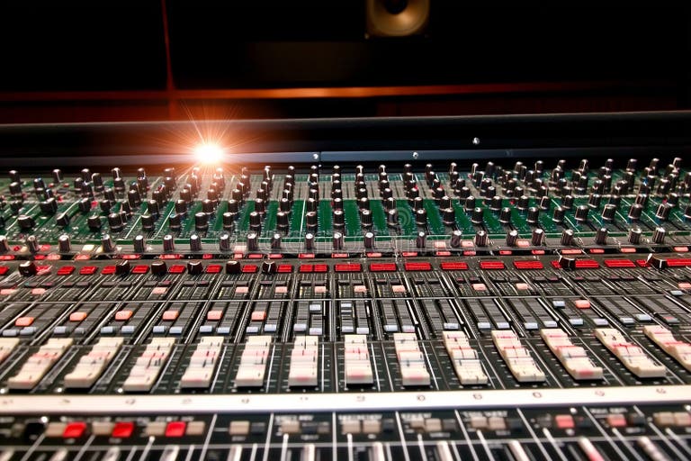 Professional Audio Mixer Control Panel with Buttons and Sliders for ...