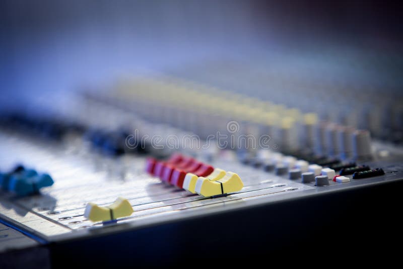 Professional Audio Mixer Multi-colored Buttons Stock Image - Image of ...