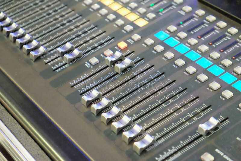 Professional Audio Mixing Console. Stock Image - Image of concert, line ...