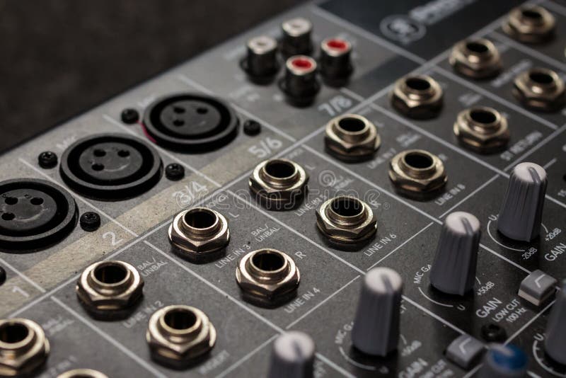 Professional Audio Mixing Console Inputs Stock Photo - Image of ...