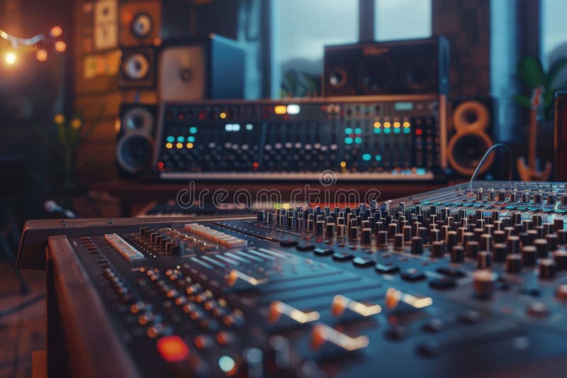 A Professional Audio Mixing Console in a Recording Studio Setup with ...