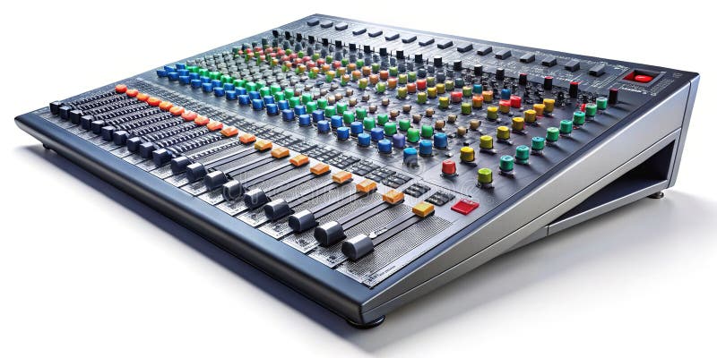 Professional Audio Mixing Console Side View Isolated for Graphic Design ...