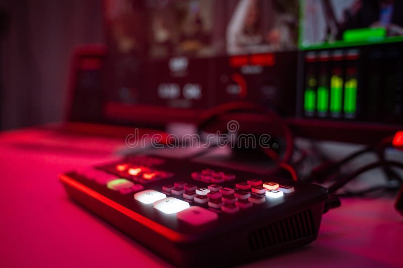 Professional Audio Visual Mixing Console in Studio Environment Stock ...