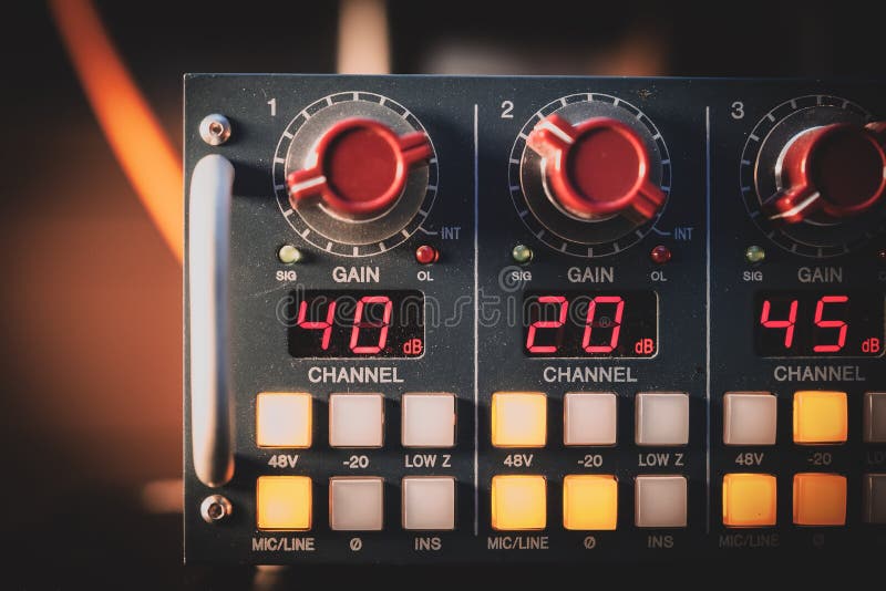Professional Preamp in Studio Stock Photo - Image of equipment, stereo ...