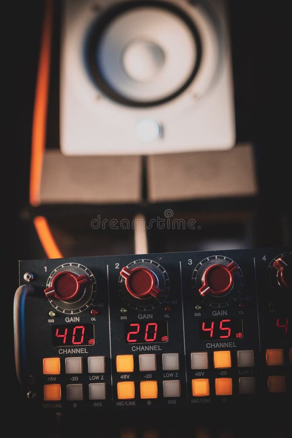 Professional Preamp in Studio Stock Photo - Image of audio, control ...