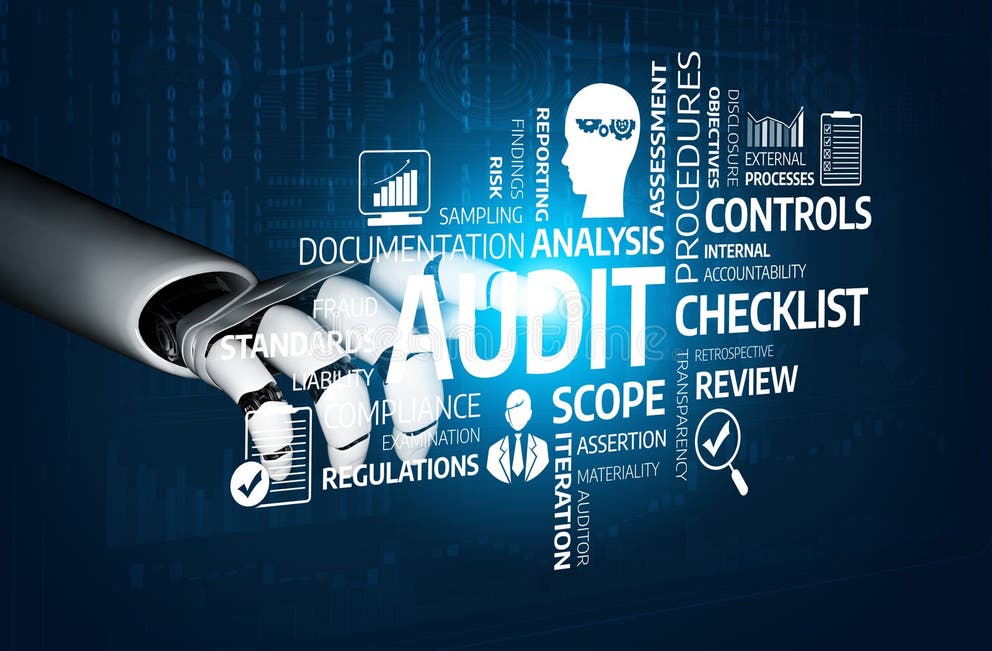 Professional Audit Process Concept with Visual Elements Representing Analysis, Documentation ...