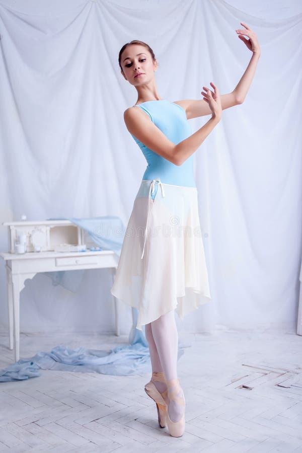 Professional Ballet Dancer Posing on White Stock Photo - Image of ...