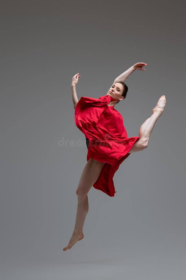 Leaping Ballet Dancers in Mid-air Stock Photo - Image of health, beauty ...