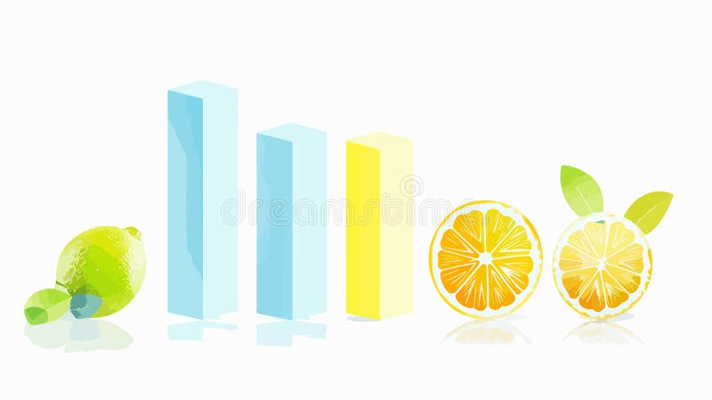 Professional Bar Chart with Five Blue Bars for Data Illustration Stock ...