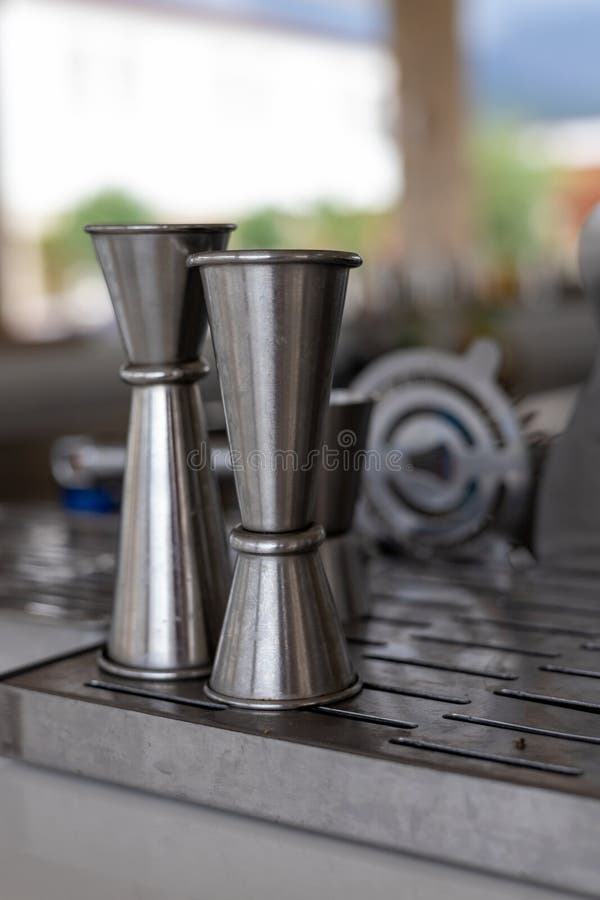Professional Bar Equipment Arranged Neatly on a Counter in a ...