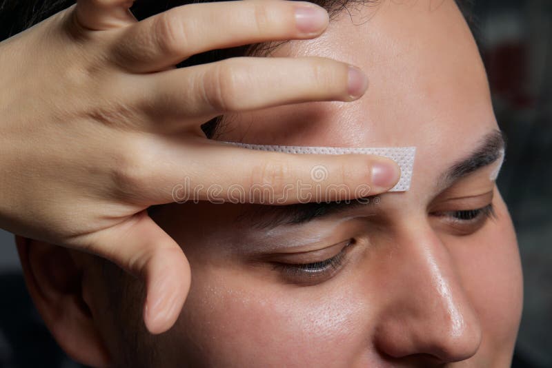 Professional Barber Doing Threading Procedure and Correcting Shape of ...