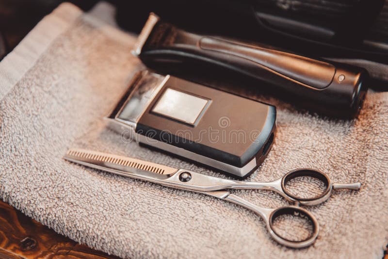 Professional Barber Tools for Barbershop, Work Place Stock Photo ...