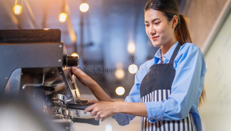 Professional Barista S Hand Making Coffee in Coffee Shop Stock Image ...