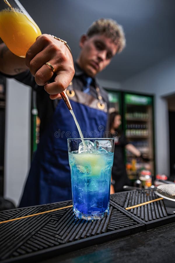 Professional Bartender Making Cocktail Stock Photo - Image of bottle ...