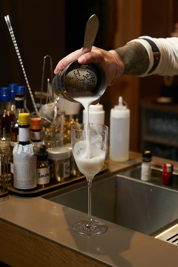 Professional Bartender Making A Cocktail Stock Image - Image of cooking ...