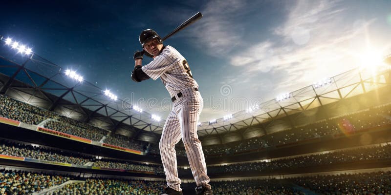Professional Baseball Player in Action Stock Image - Image of beauty ...