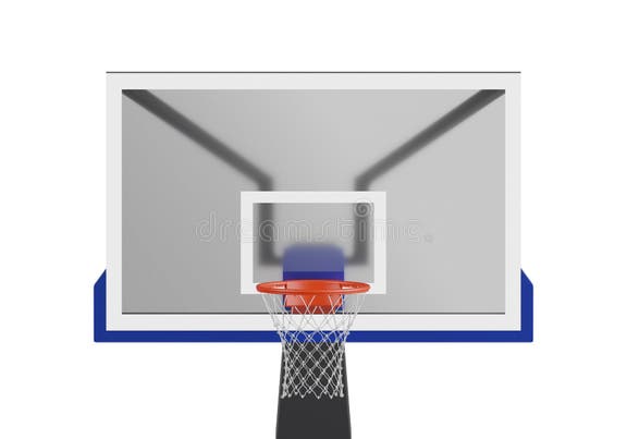 Professional Basketball Hoop and Backboard Front View Stock ...