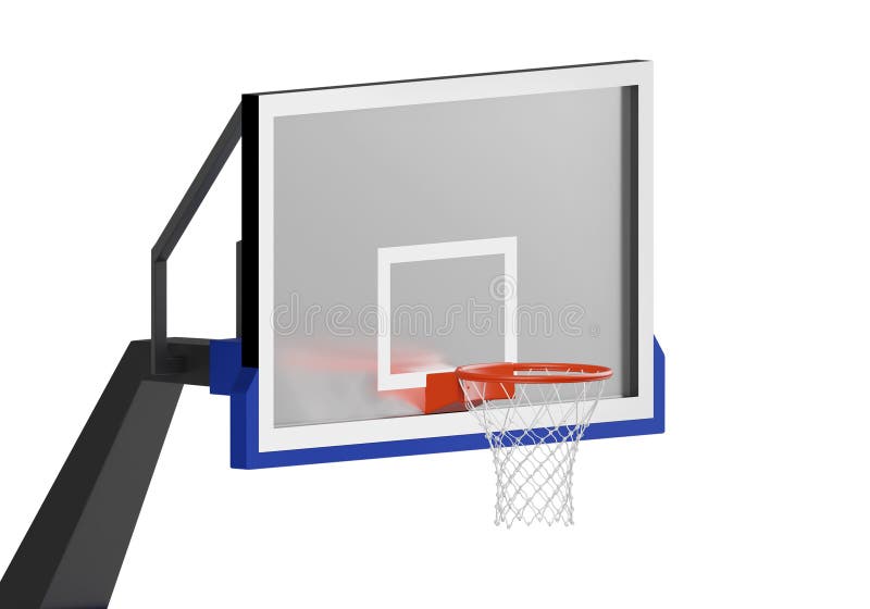 Professional Basketball Hoop and Backboard Side View Stock Illustration ...