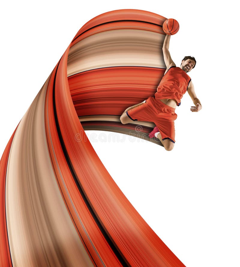 Professional Basketball Player in Action. Pixel Stretch Effect Stock ...