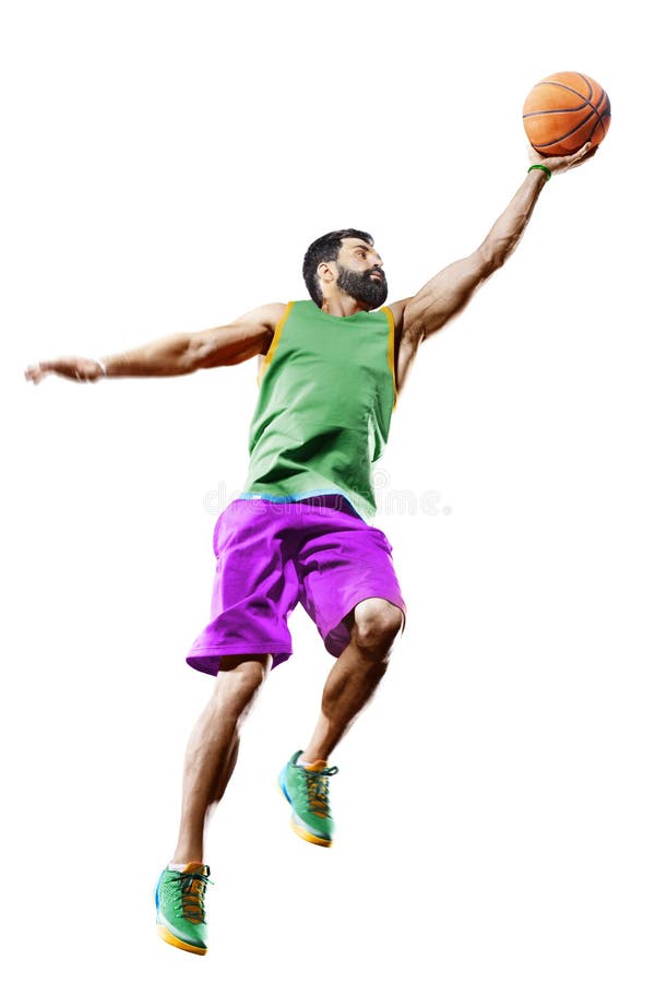 Professional Basketball Player Isolated on White Background Stock Photo ...