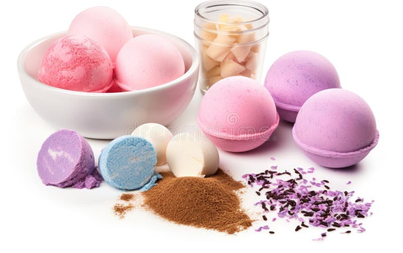 Professional Bath Bomb Craft on White Background Stock Illustration ...