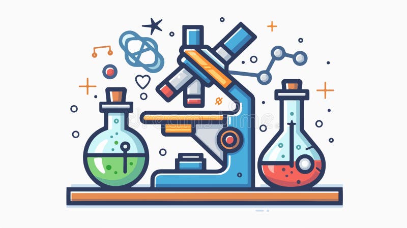 Professional Biologic Microscope Icon for Scientific Presentations and ...