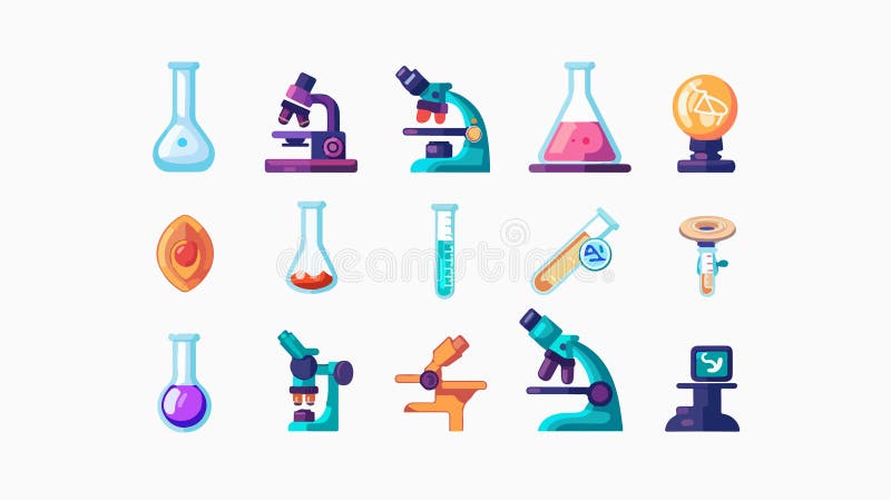 Professional Biologic Microscope Slide Icon for Science Education Stock ...