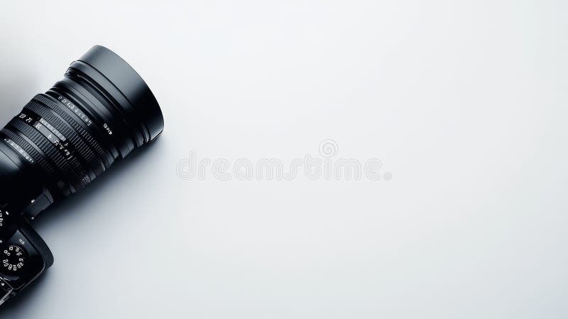A Professional Black Camera Lens Partially Visible in the Corner of a ...