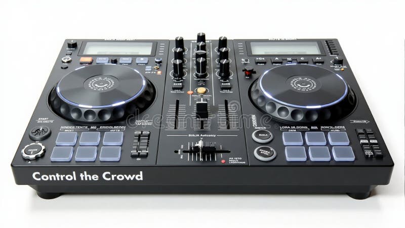 Professional Black DJ Controller on White Stock Illustration ...