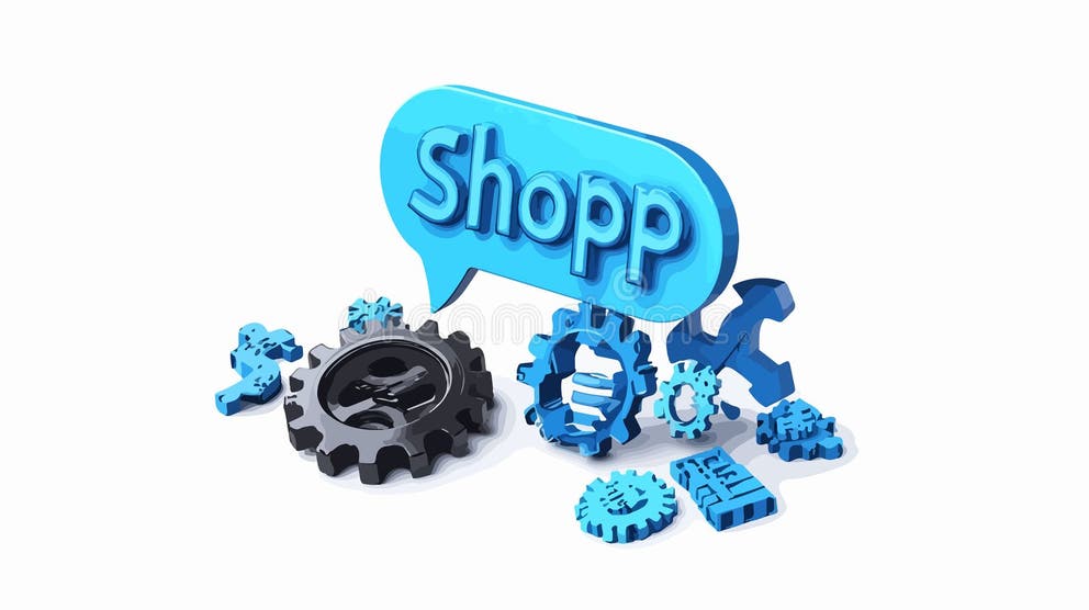 Professional Black Gear Next To Blue Coding Tags and Blue Background ...