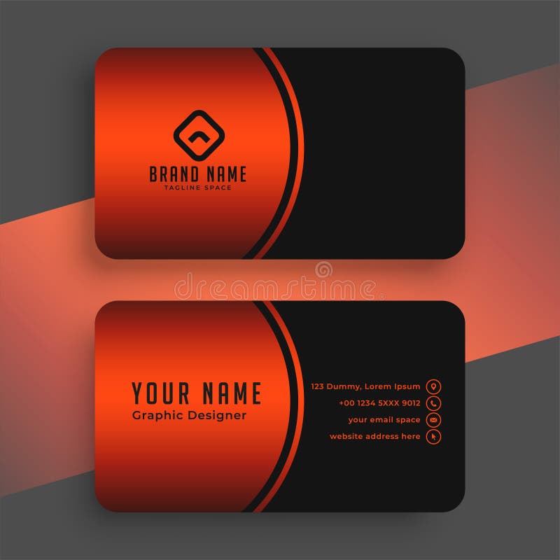 Professional Black and Orange Elegant Business Visiting Card Template ...