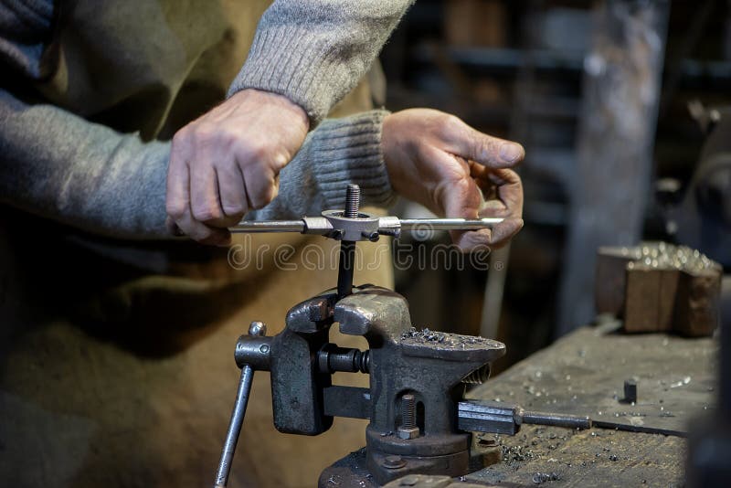Professional Blacksmith Working with Metal Stock Photo - Image of metal ...