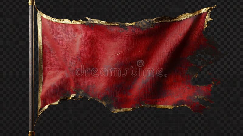 Professional Blank 3D Medieval Flag Mockup for Game Designers Stock ...