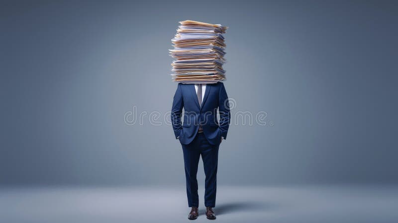 Businessperson Buried Under Exploding Paperwork Stock Illustration ...