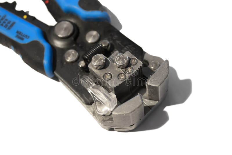 Professional Blue Wire Strippers Isolated on White Background. Tool for ...