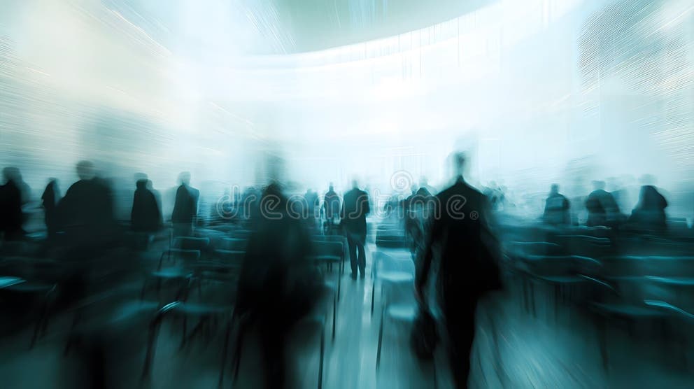 Professional Blurred Conference Hall Background with Diverse Attendees ...