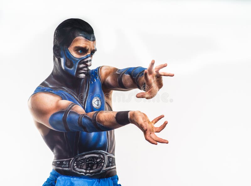 Professional Bodyart Sub-Zero from Mortal Kombat Editorial Photo ...