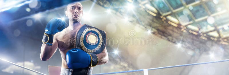 Professional Box Figter on the Grand Ring Stock Illustration ...